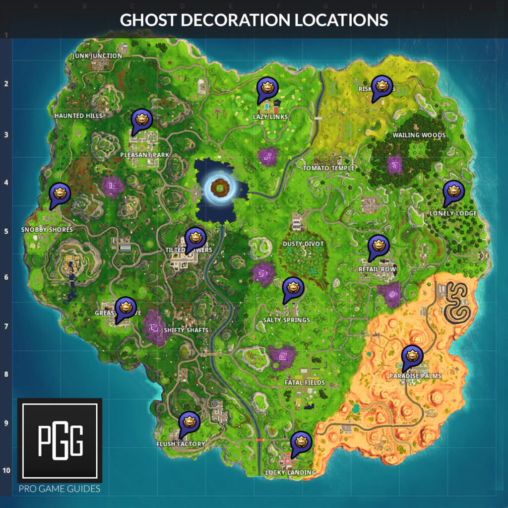 Ubicaciones de la decoración fantasma de Fortnitemares - MundoTrucos