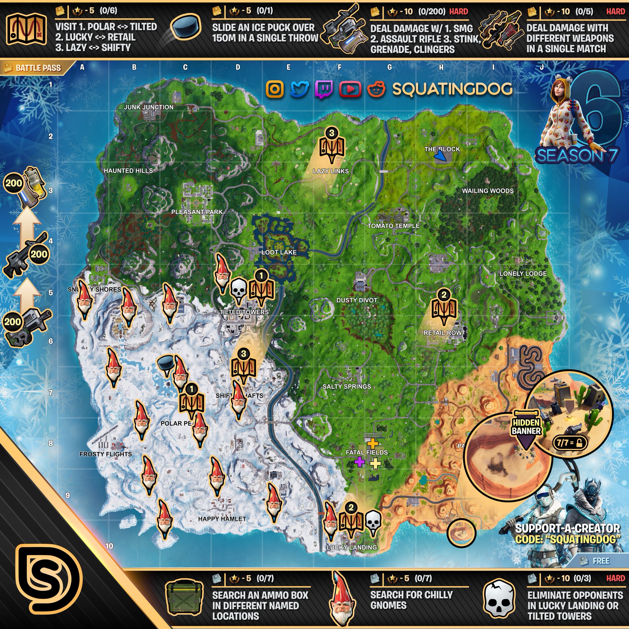 Fortnite Season 7 Week 6 Challenges List, Cheat Sheet, Locations ...