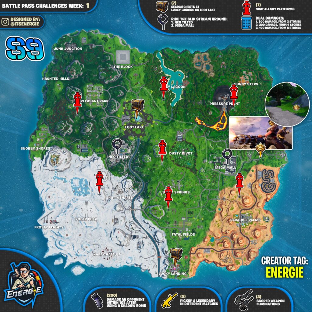 Fortnite Season 9 Week 1 Challenges List, Cheat Sheet, Locations ...