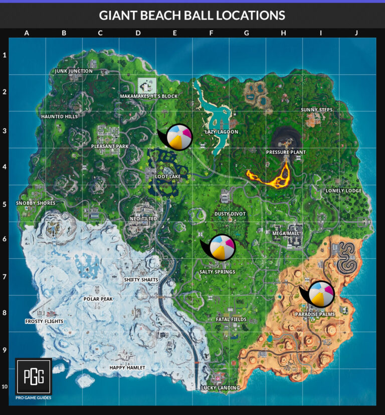 Ubicaciones de la pelota de playa Fortnite Giant (14 días de verano ...