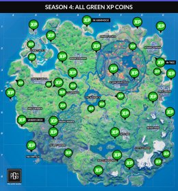 Fortnite Season 4 XP Coins Locations Maps For All Weeks Pro Game 