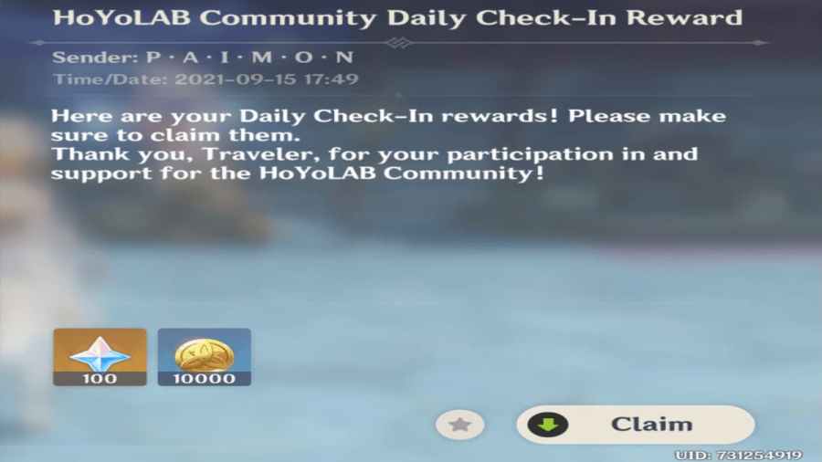 How to claim Genshin Impact Daily Check In Rewards | Pro Game Guides