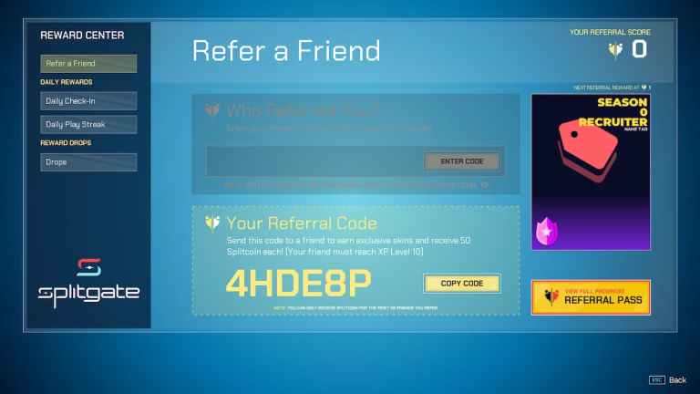What are and how to use referral codes in Splitgate | Pro Game Guides