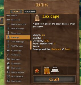 Valheim: How to make a lox cape? - Pro Game Guides