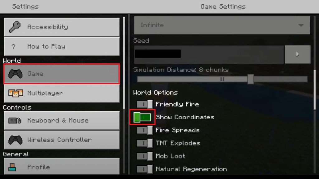 How to turn on and show Coordinates in Minecraft Realms | Pro Game Guides