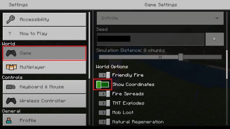 How to turn on and show Coordinates in Minecraft Realms | Pro Game Guides