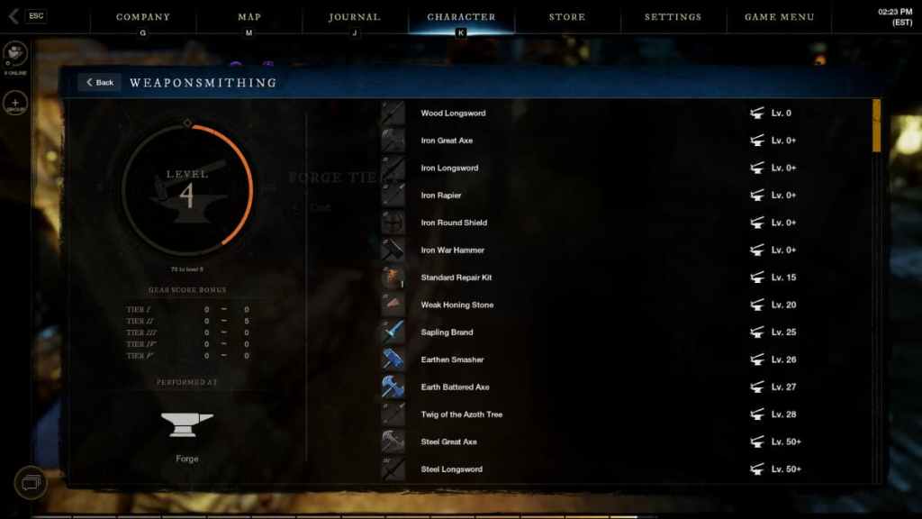 New World Weaponsmithing Leveling Guide | Pro Game Guides