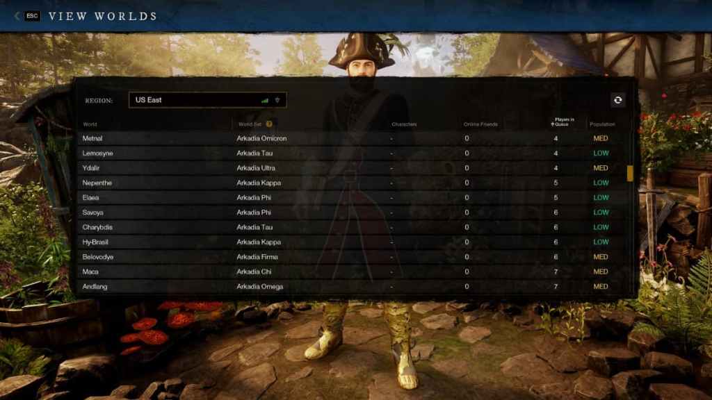 New World Server Populations - List and Current Status | Pro Game Guides