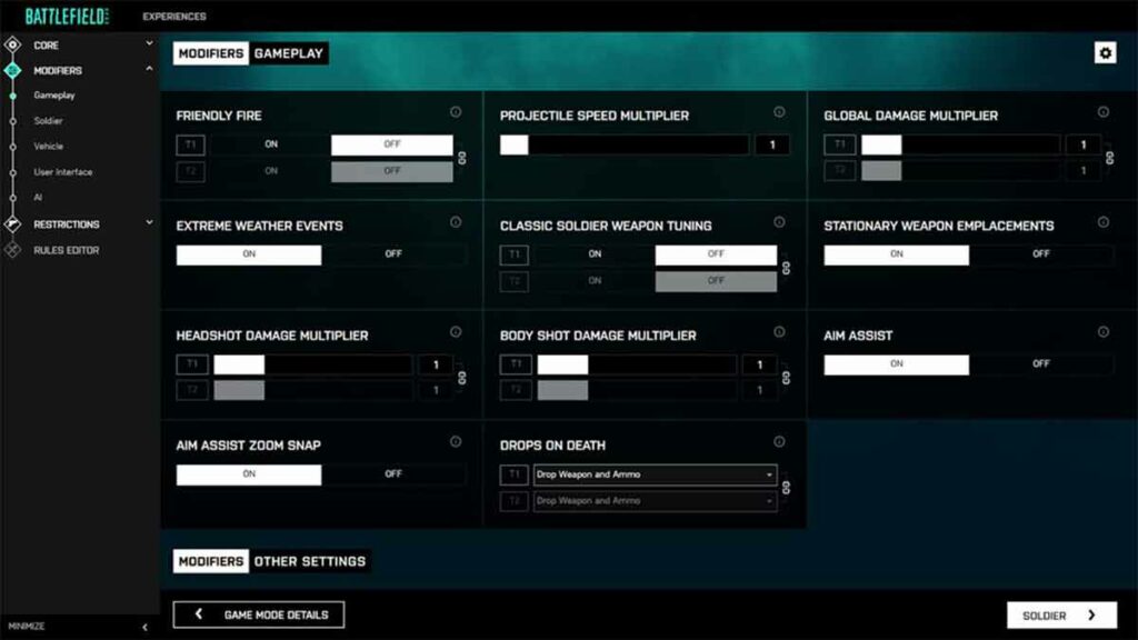 All Modifiers In Battlefield Portal Gameplay Soldier Vehicles And More Pro Game Guides