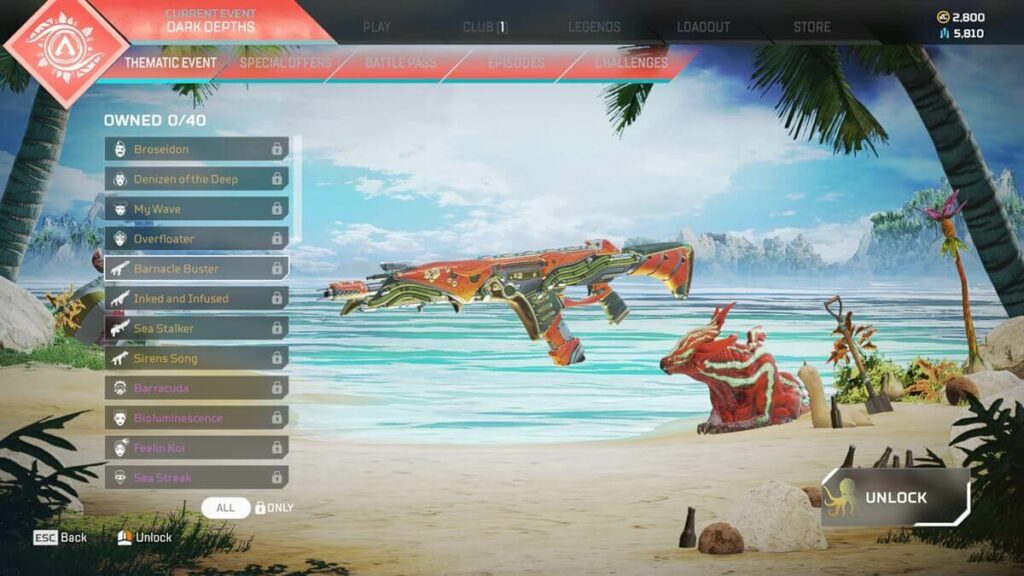 All weapon skins in the Dark Depths Event for Apex Legends - Pro Game ...