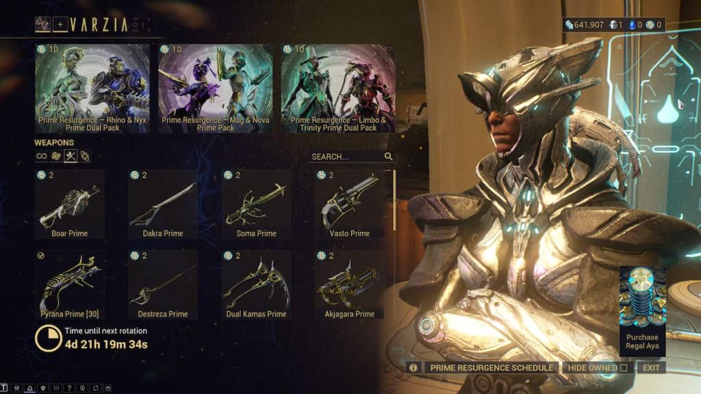 All Weapons available during Prime Resurgence Week One in Warframe ...