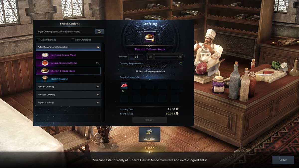 How to craft Thirian T-bone Steak in Lost Ark | Pro Game Guides
