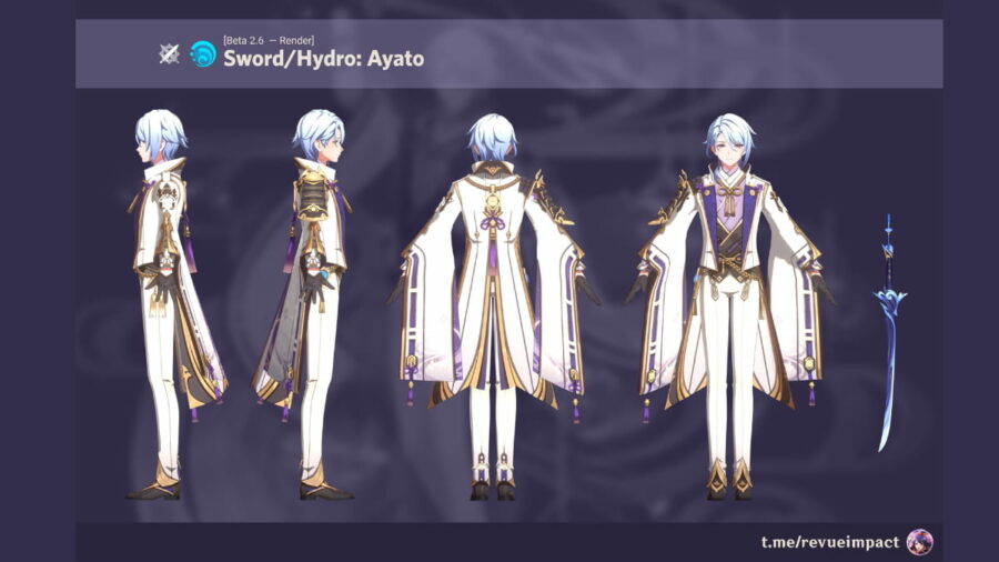 In-game model renders of upcoming Hydro characters Kamisato Ayato and ...