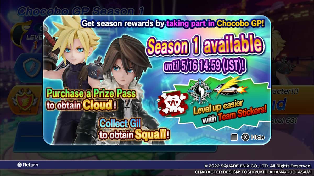 Can you get Cloud after the Season One Prize in Chocobo GP? | Pro Game ...