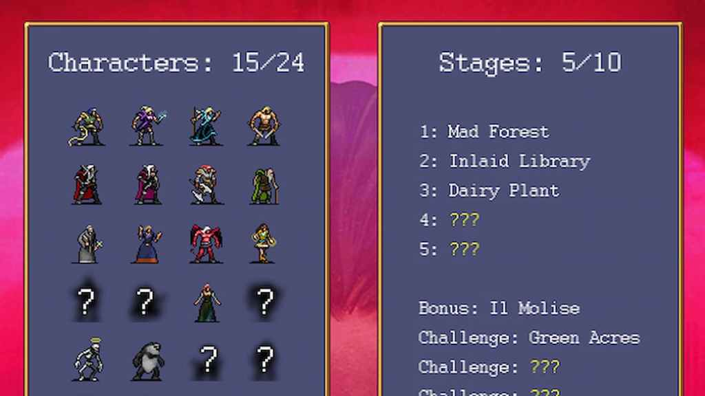 Vampire Survivors roadmap reveals nine new characters and 16 new ...