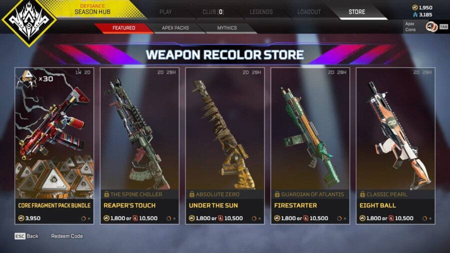 All weapon skin recolors in wave 2 of the Weapon Recolor Store for Apex ...