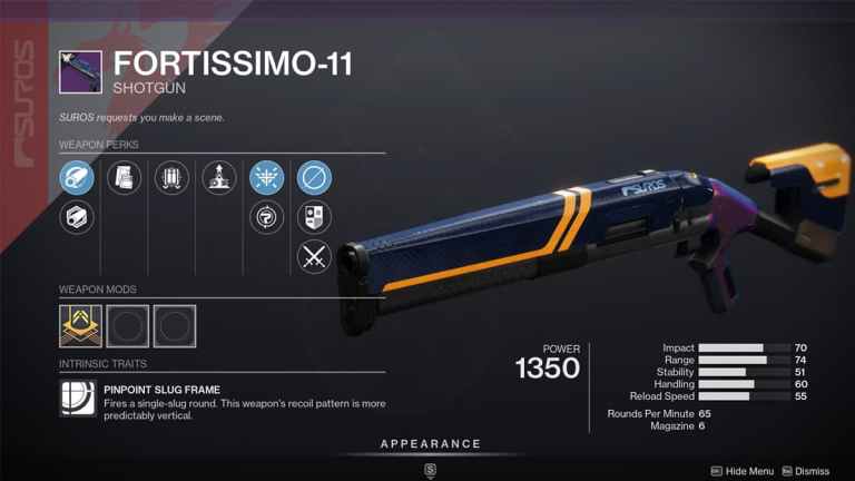 Destiny 2: Fortissimo-11 God Roll, Best Perks | Pro Game Guides