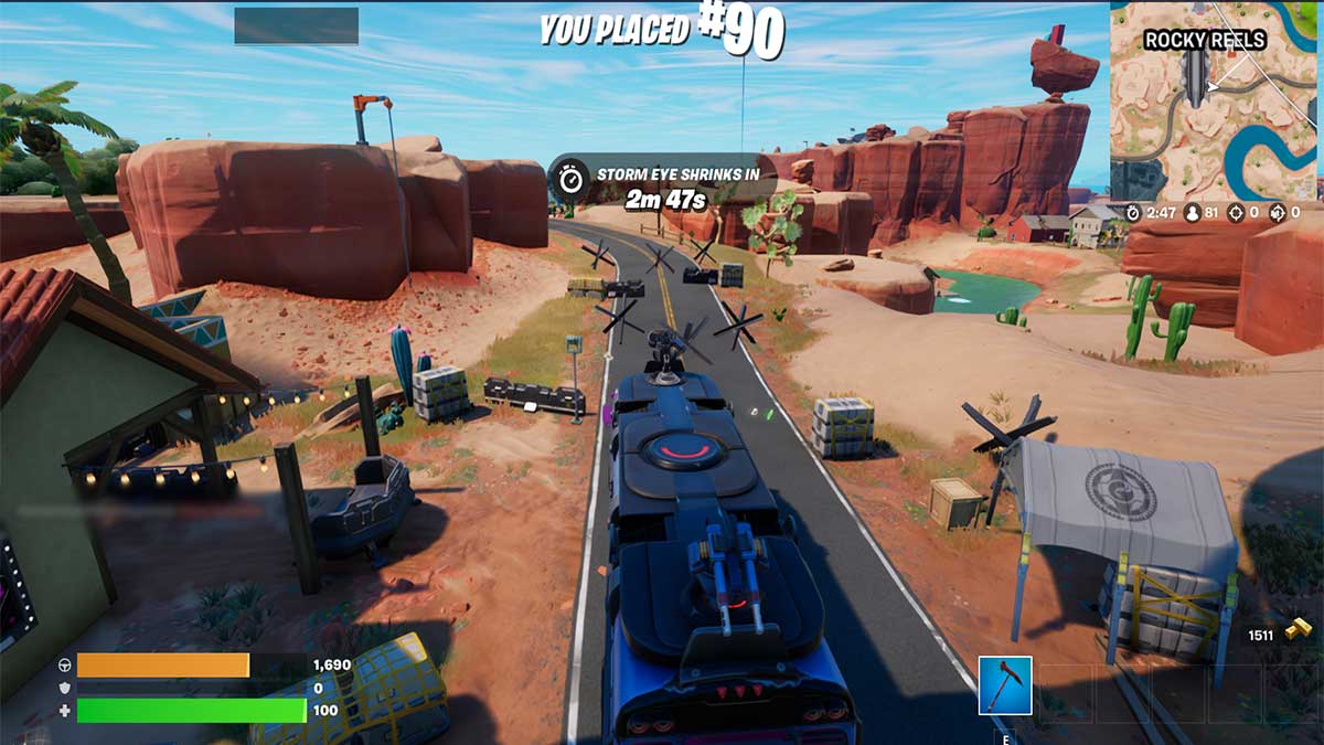Where to destroy road barriers using the Cow Catcher or Battle Bus in ...