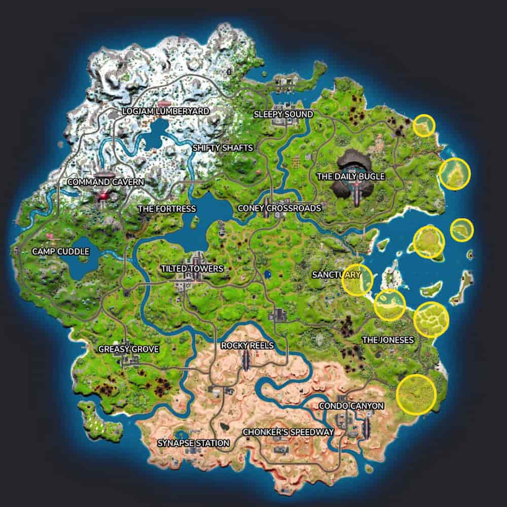 Best locations to find shield foragables in Fortnite Chapter 3 Season 2 ...