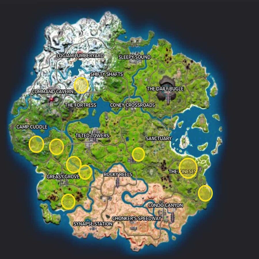Best locations to find shield foragables in Fortnite Chapter 3 Season 2 ...