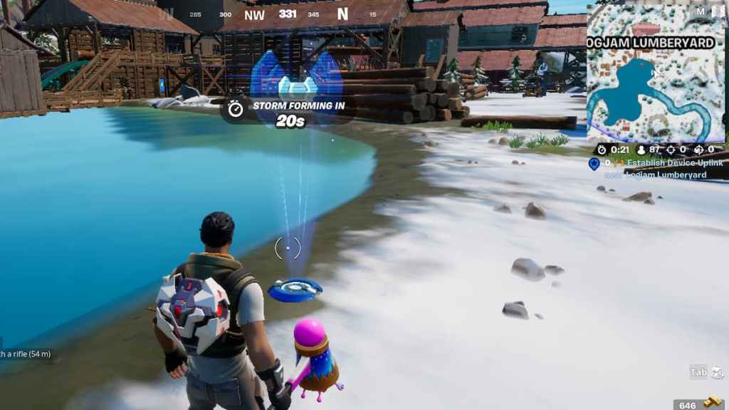 Where to establish Device Uplink near Logjam Lumberyard in Fortnite ...