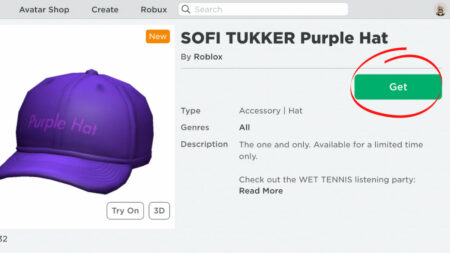 How to get the free SOFI TUKKER Purple Hat avatar item in Roblox - Pro ...