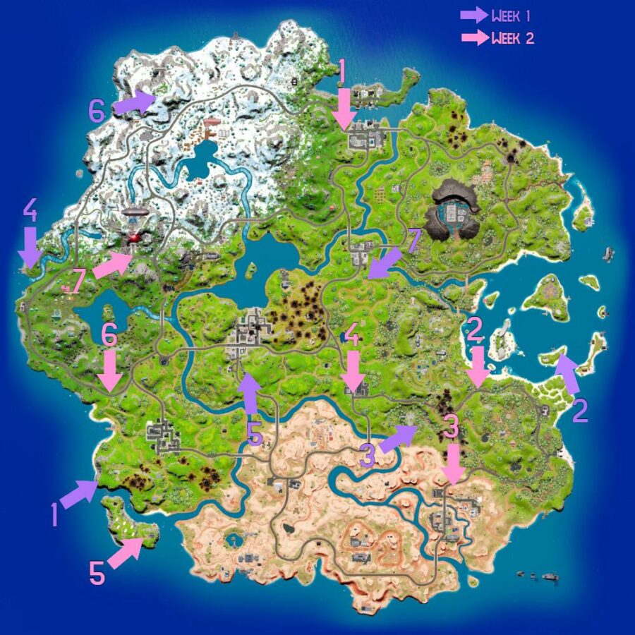 All Omega Knight Level Up Token locations in Fortnite - Guides for ...