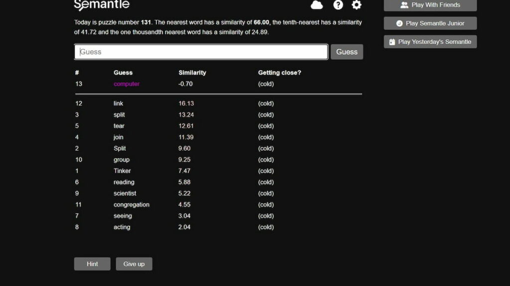 What is Semantle? A hard-mode Wordle spinoff - Pro Game Guides