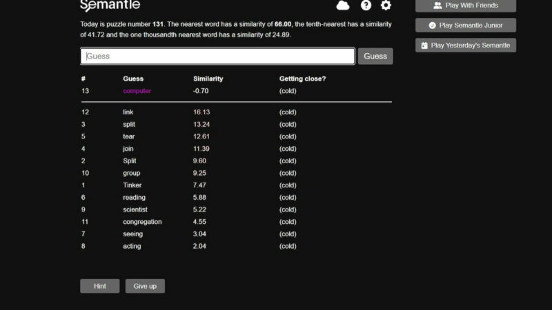 What is Semantle? A hard-mode Wordle spinoff - Pro Game Guides