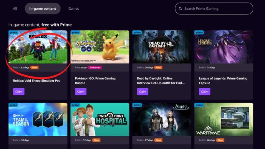 How to get the Void Sheep Shoulder Pet in Roblox | Prime Gaming Free ...