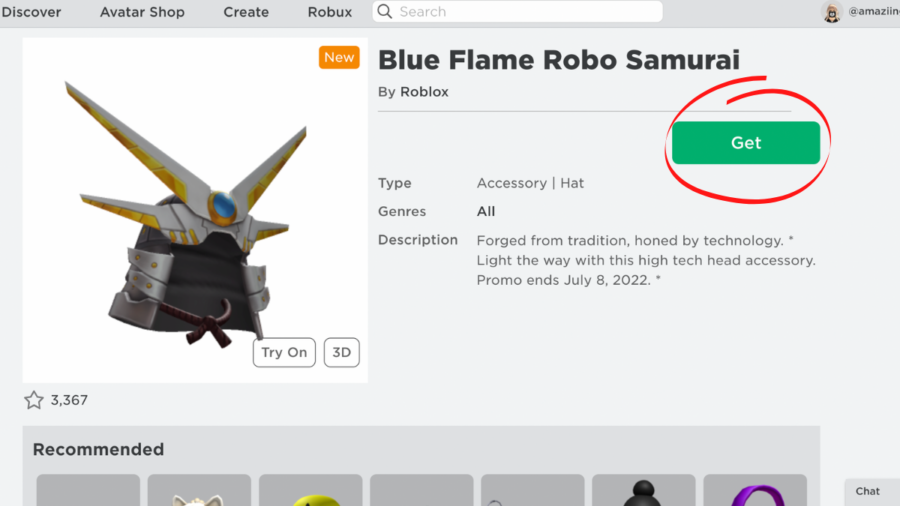 Как получить бесплатный аватар Blue Flame Robo Samurai в Roblox - Game ...