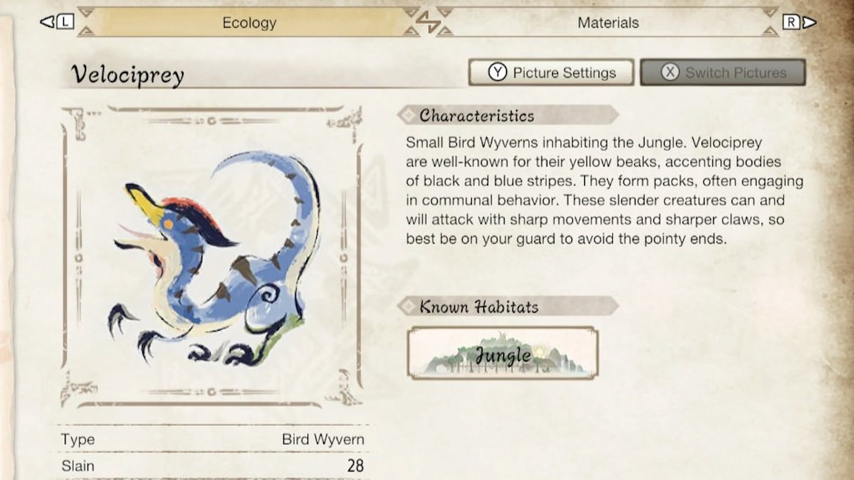 All Velociprey materials & carve percentages in Monster Hunter Rise ...