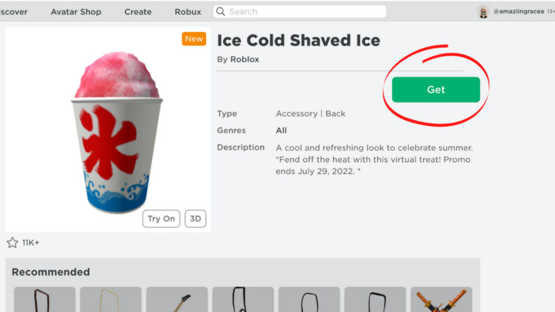 How to get the free Ice Cold Shaved Ice avatar item in Roblox - Pro ...