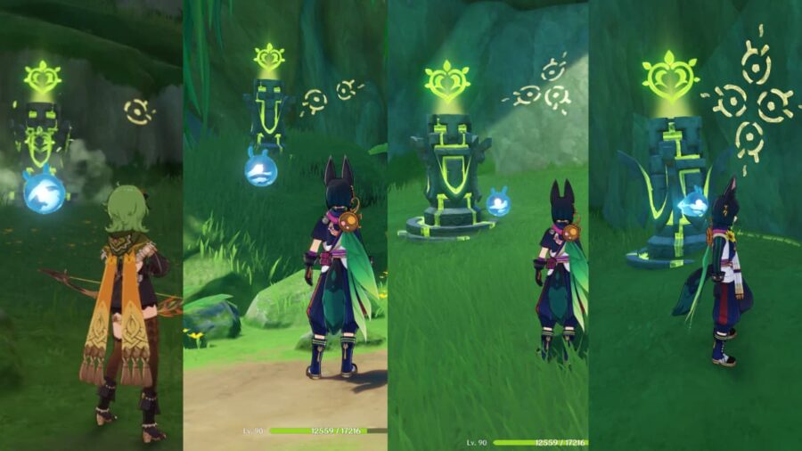 How to solve the Dendro Monument wall symbol puzzle near The Dark ...