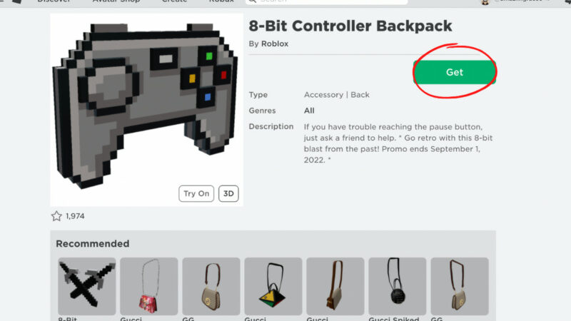 How to get the free 8-Bit Controller Backpack avatar item in Roblox ...