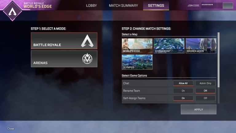 How to create a Private Match in Apex Legends - Custom game codes | Pro ...