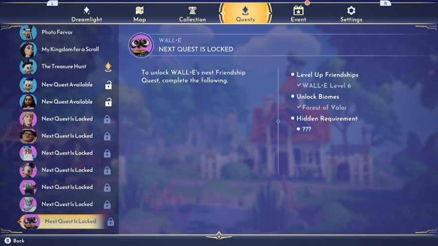 Dreamlight Valley: Hidden Requirements for WALL-E's Broken Memory quest ...