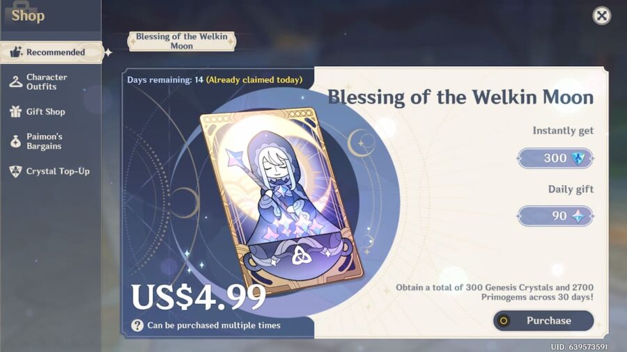 Стоит ли покупать Blessing of the Welkin Moon в Genshin Impact? - Game ...