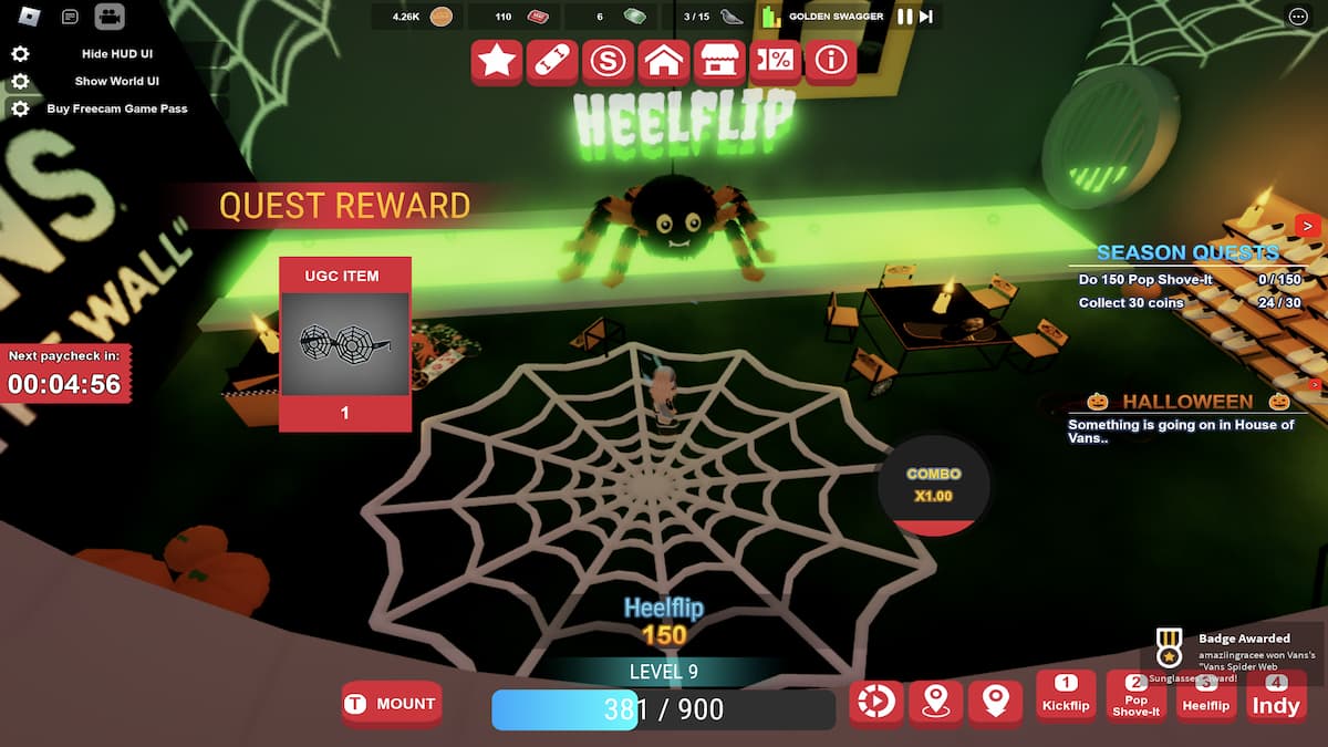 How to get the Vans Spider Web Sunglasses in Vans World - Roblox | Pro ...