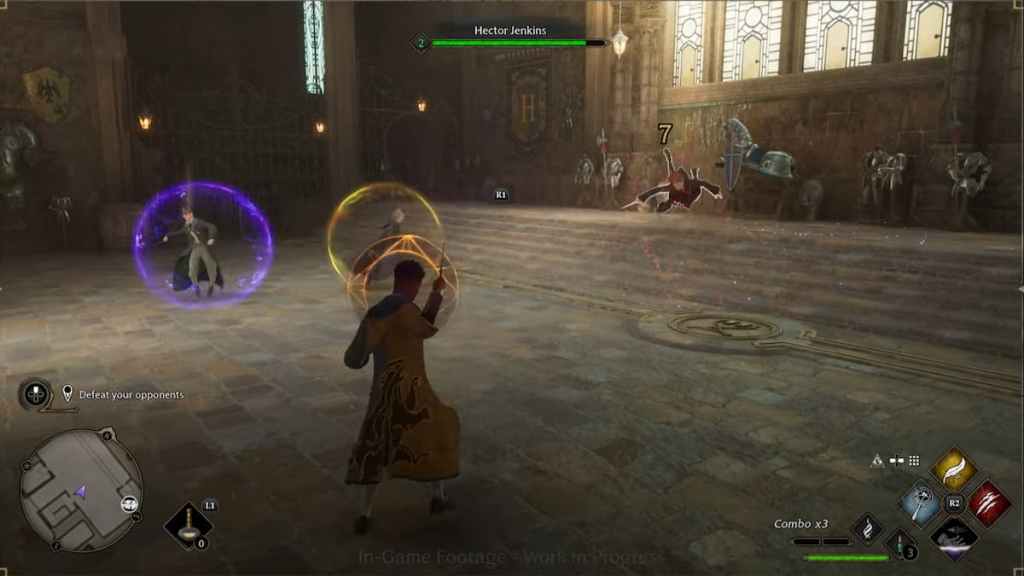 New Hogwarts Legacy gameplay shows combat magic, Protego shields and ...
