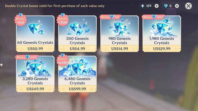 How many Wishes do you get from Crystal Top-Up bundles in Genshin ...