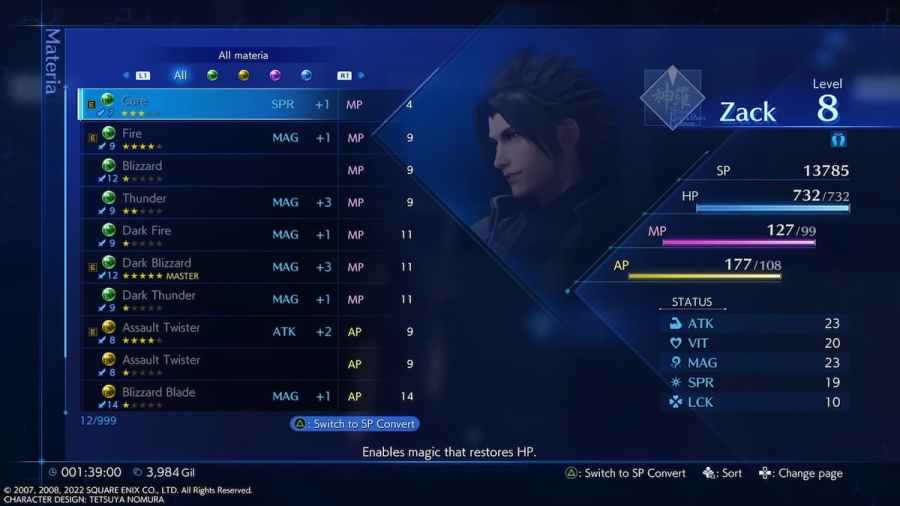 How to level up Materia in Crisis Core | Pro Game Guides