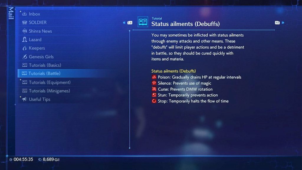 All Status Ailments in Crisis Core, explained | Pro Game Guides