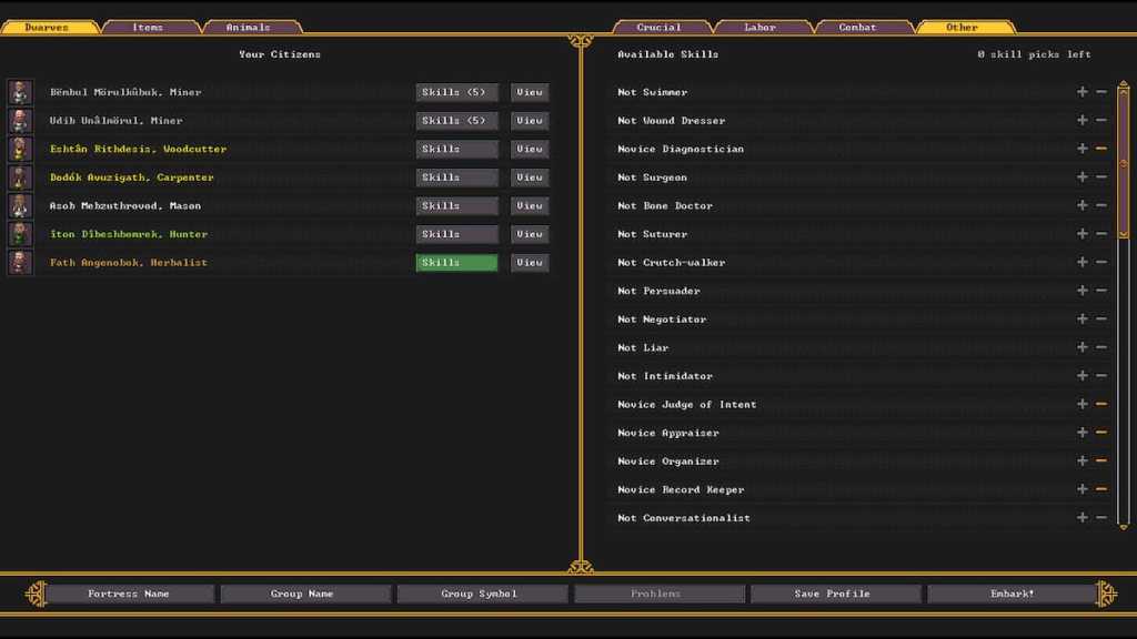 Best Dwarf Fortress dwarf embark profiles | Pro Game Guides