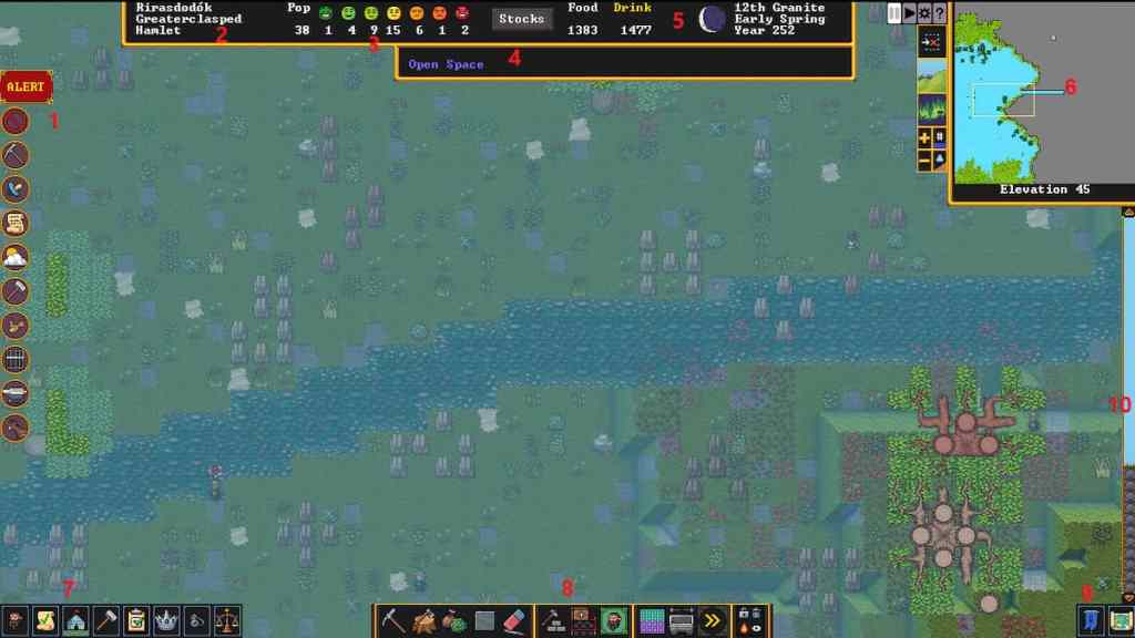 Объяснение пользовательского интерфейса и символов Dwarf Fortress Steam ...