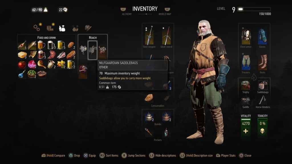 How to increase your carrying capacity in Witcher 3 | Pro Game Guides