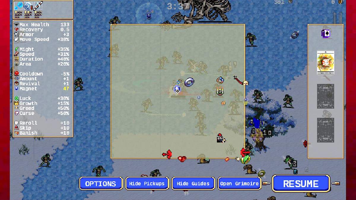 How to evolve the Mille Bolle Blu in Vampire Survivors: Legacy of the ...