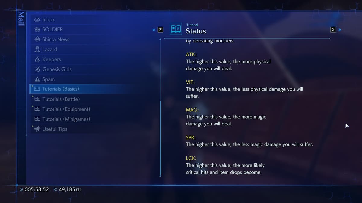 Crisis Core: Stats and Status Effects Explained | Pro Game Guides
