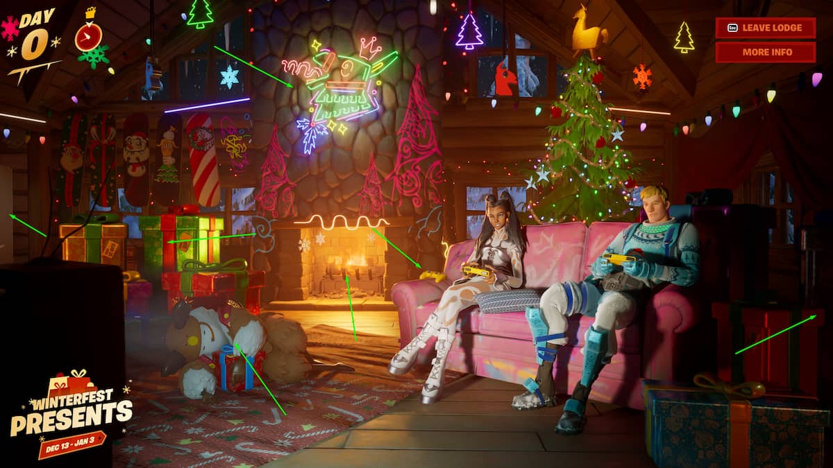 Fortnite Winterfest 2022 - Are there any hidden things in Cozy Lodge ...