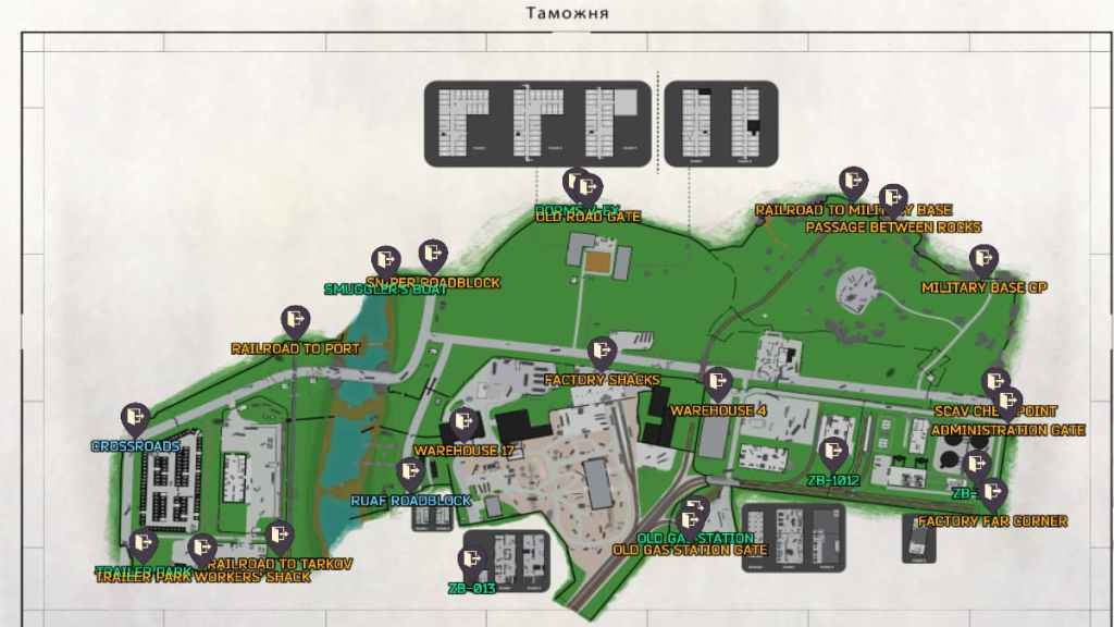 Escape from Tarkov Customs map spawn & extraction points | Pro Game Guides